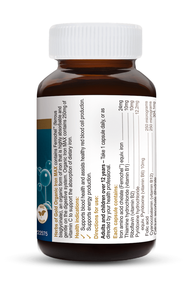 Organic Iron MAX 30 Capsules – Nelson Bay Health Foods